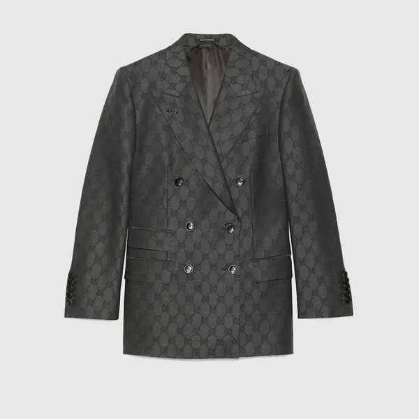 Gucci Gg Wool Jacquard Jacket - Grey