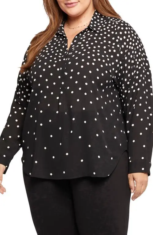 NYDJ Becky Recycled Polyester Georgette Popover Blouse - Percy Dot