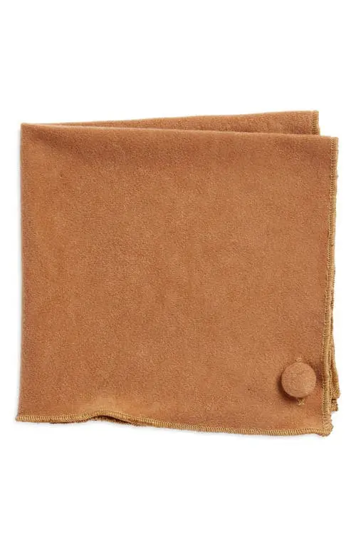 CLIFTON WILSON Solid Sueded Cotton Pocket Square - Tan