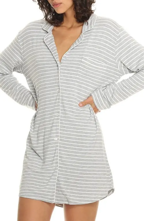 PAPINELLE Kate Stripe Long Sleeve Nightgown