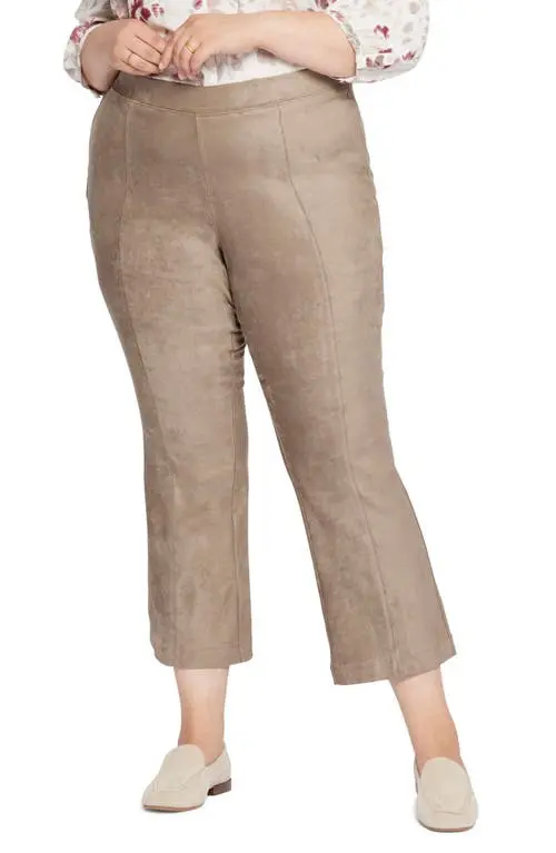 NYDJ Pull-on Ankle Bootcut Faux Suede Pants - Saddlewood