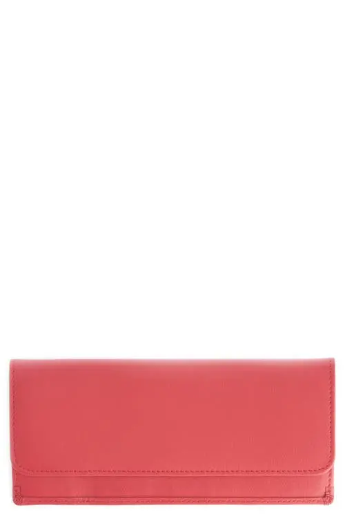 ROYCE NEW YORK Personalized Rfid Blocking Leather Clutch Wallet - Red - Gold Foil