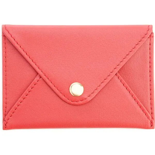 ROYCE NEW YORK Personalized Envelope Card Holder - Red- Silver Foil
