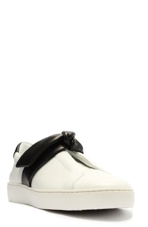 ALEXANDRE BIRMAN Clarita Bow Slip-on Sneakers - White/black