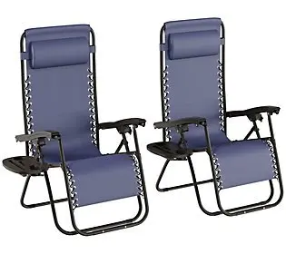 LAVISH HOME Set Of 2 Zero Gravity Lounge Chairs Lavish H Ome