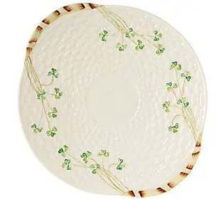 BELLEEK Classic Shamrock Bread Plate