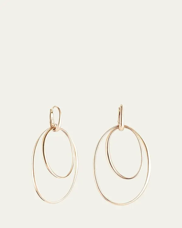 Pomellato Oval Hoop Drop Earrings - Rose Gold