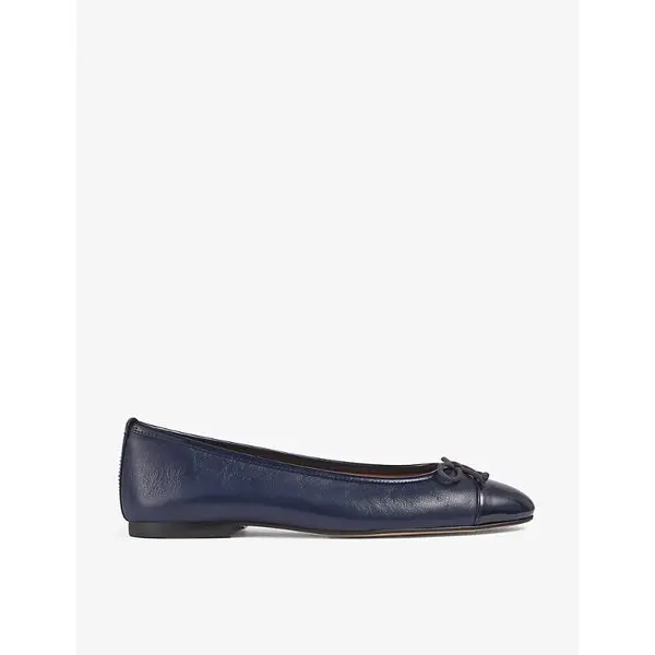 LK BENNETT Kara Leather Ballerina Pumps - Blu-navy