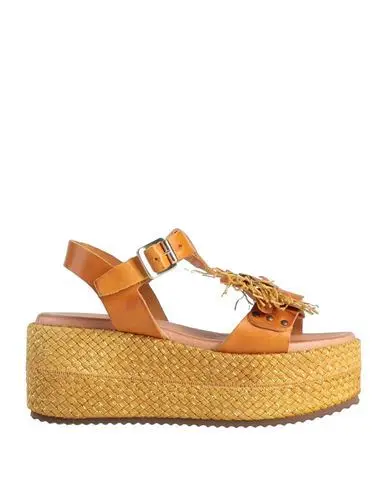 CAFÈNOIR Leather Espadrilles - Yellow