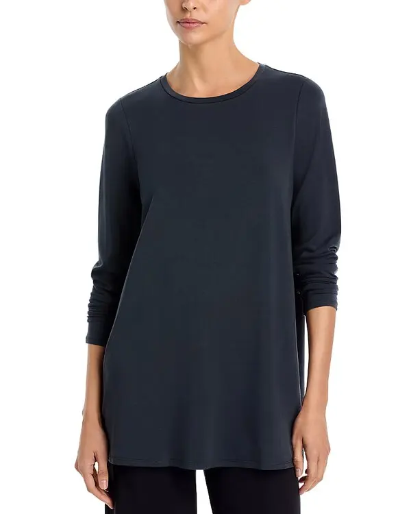 Eileen Fisher Crewneck Tunic Tee - Graphite
