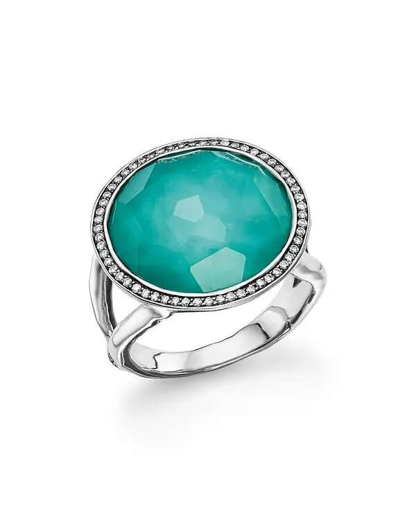 Ippolita Sterling Silver Ring With Turquoise And Diamonds