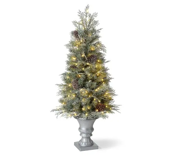 YOUNG'S INC. Glitzhome 4' Pinecone Artificial Christmas Porc H Tree