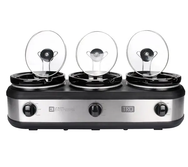 TRU 1.5-qt Triple Buffet Slow Cooker