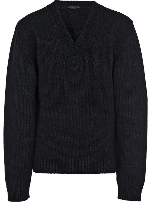 Prada V-neck Shetland Wool Jumper