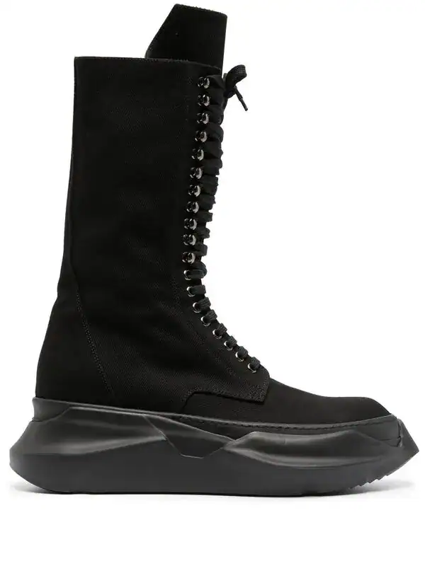 Rick Owens Army Abstract Combat Boots In Black - 67% Off 