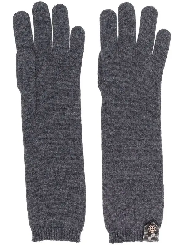 Brunello Cucinelli Elbow Length Cashmere Gloves - Grey