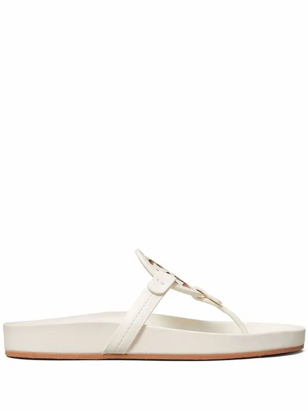Tory Burch Miller Cloud Leather Sandals - White
