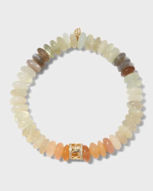 SYDNEY EVAN Lucky Rondelle Moonstone Bracelet - Multicolor