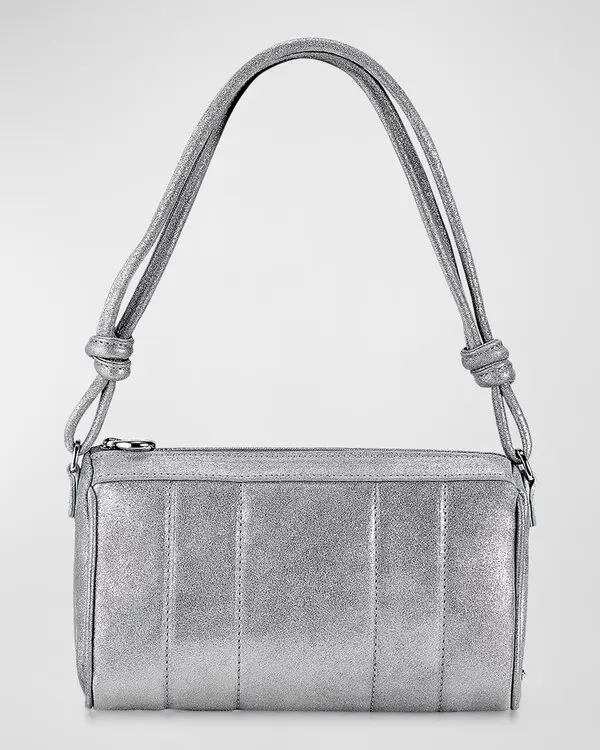 Gigi New York Maggie Metallic Shoulder Bag - Silver
