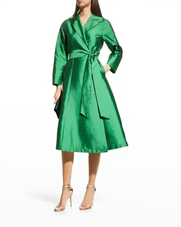 Frances Valentine Lucille Midi Wrap Shirtdress - Emerald | Editorialist