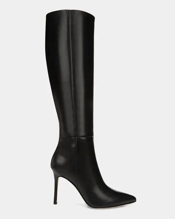 Veronica Beard Lisa Leather Stiletto Boots - Black