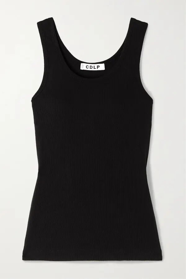 CDLP Ribbed Tencel™ Lyocell-blend Tank - Black