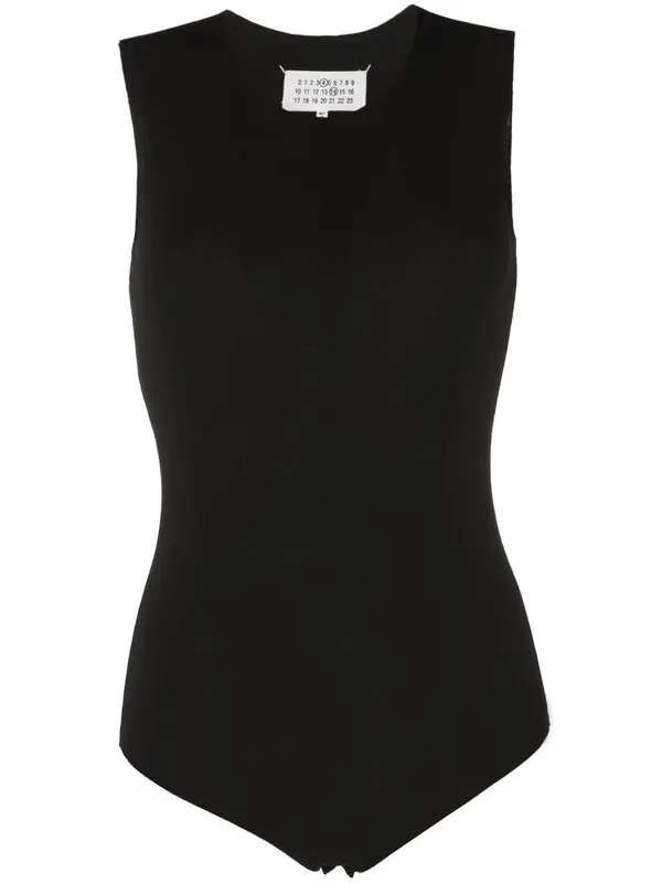 MAISON MARGIELA Round-neck Sleeveless Bodysuit - Black