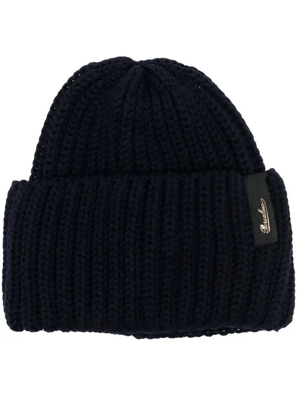 Borsalino Ribbed Knitted Beanie - Blue