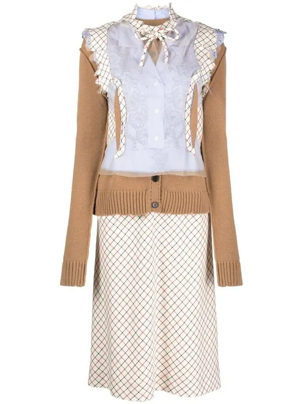 MAISON MARGIELA Layered Shirt Dress - Neutrals