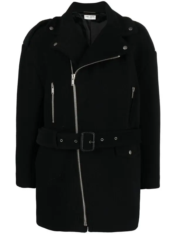 Saint Laurent Notched-collar Zip-up Coat