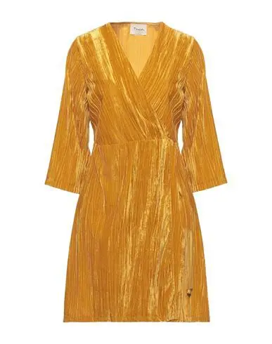 Dixie Mini Wrap Velvet Dress - Yellow