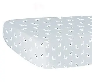LUSH DECOR Hello Spud Gray Llama Fitted Crib Sheet