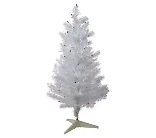 NORTHLIGHT 3' White Iridescent Pine Christmas T Ee