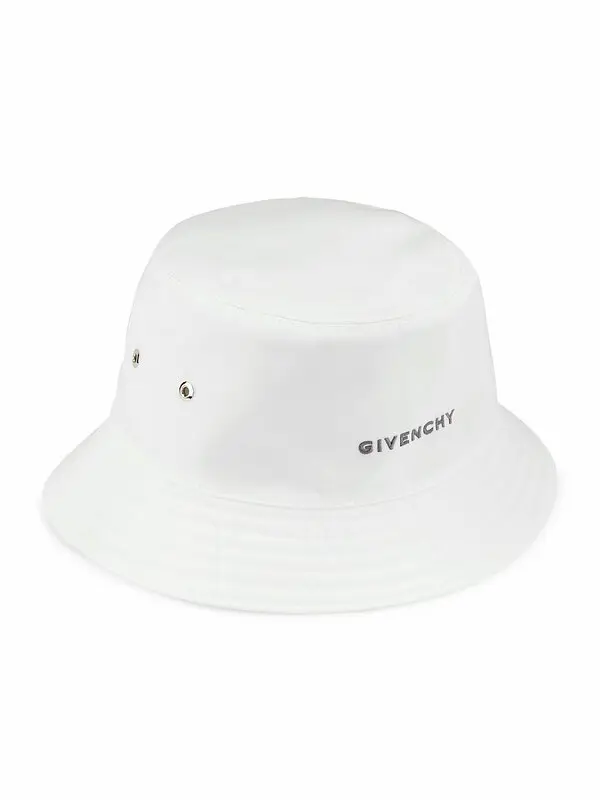 Givenchy Logo Embroidered Bucket Hat - White | Editorialist