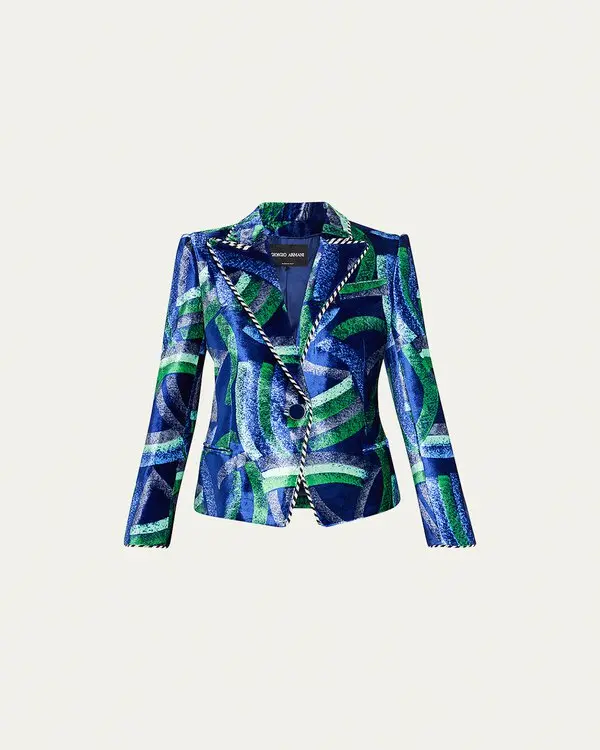 Giorgio Armani Geometry Velvet Tailored Jacket