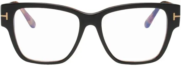 Tom Ford Tortoiseshell Blue Block Glasses - 005 Black/Other 