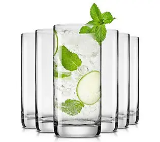 JOYJOLT Set Of 13-oz Faye Crystal Highball Glasses