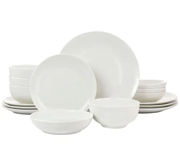 ELAMA Camellia 16 Piece Porcelain Bowl Dinnerwa Re Set