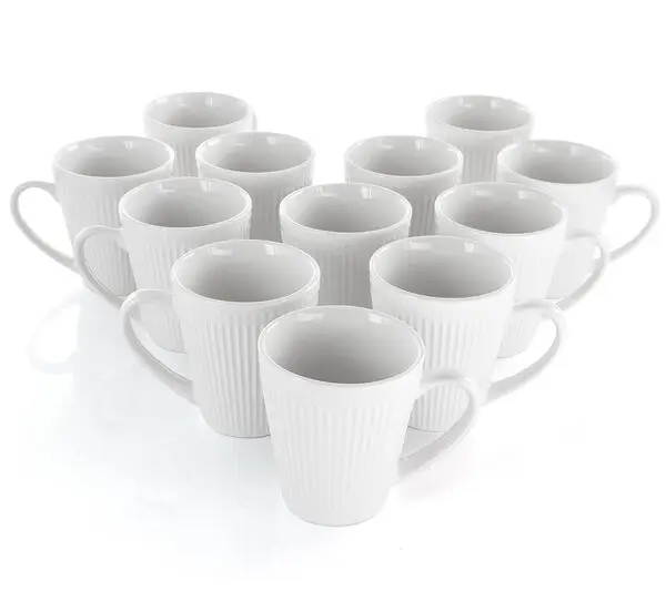 ELAMA 12 Piece 8 Oz. Madeline Mug Set