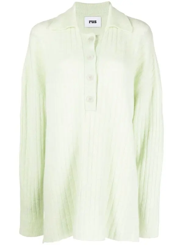 RUS Ribbed Knitted Polo Shirt