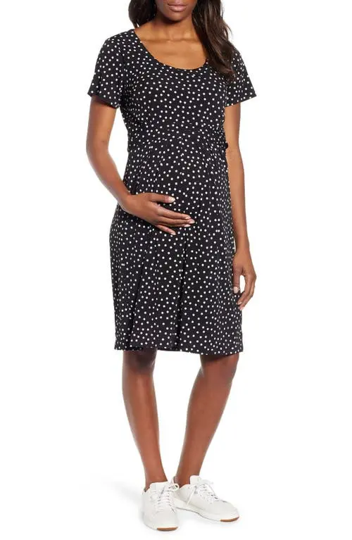 Angel Maternity Busy Mommy Empire Waist Maternity/Nursing Dress - Black |  Editorialist
