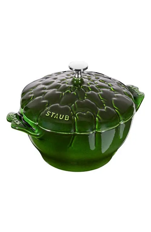 STAUB 3-quart Enameled Artichoke Cast Iron Dutch Oven