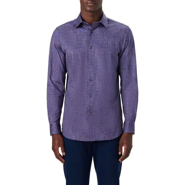Bugatchi Ooohcotton® Print Button-up Shirt - Mocha