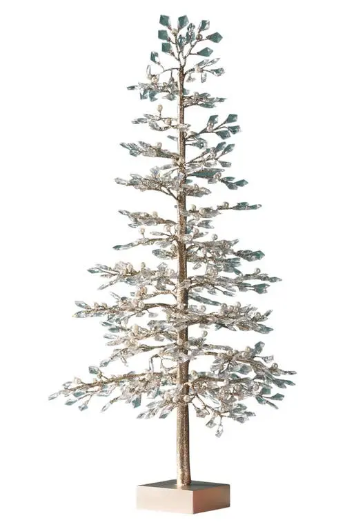 BALSAM HILL Crystal & Bead Champagne Tabletop Tree