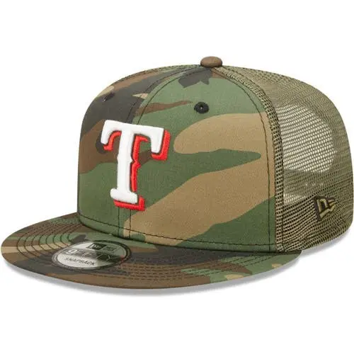 New Era Texas Rangers Trucker 9fifty Snapback Hat - Camo | Editorialist