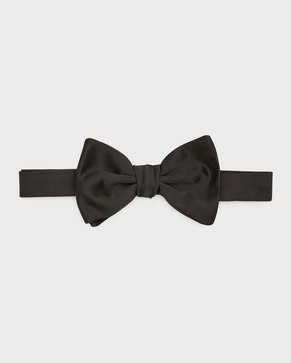 Emporio Armani Silk Bow Tie - Solid Black