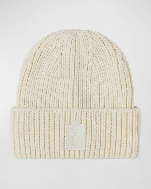 Mackage Jude Tonal Logo Beanie Hat - Cream