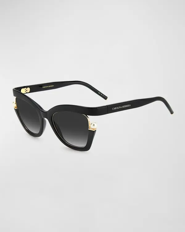 Carolina Herrera Pearly Butterfly Sunglasses - Black