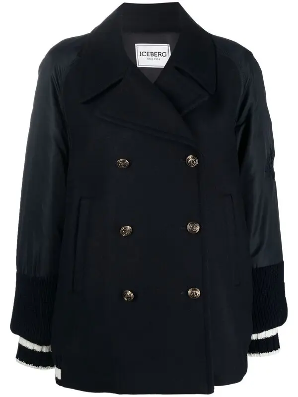 Iceberg Double-Breasted Panelled Jacket In Blue - 61% Off | Editorialist