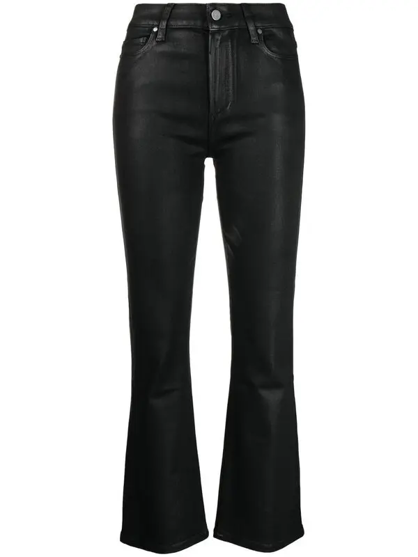 Paige Claudine Coated Flared Jeans - Black